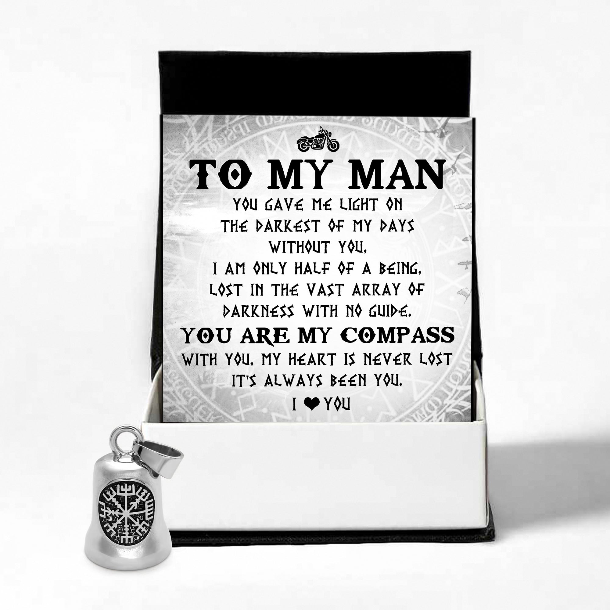 Personalized Viking Compass Bell - Biker - To My Man - You Are My Comp ...