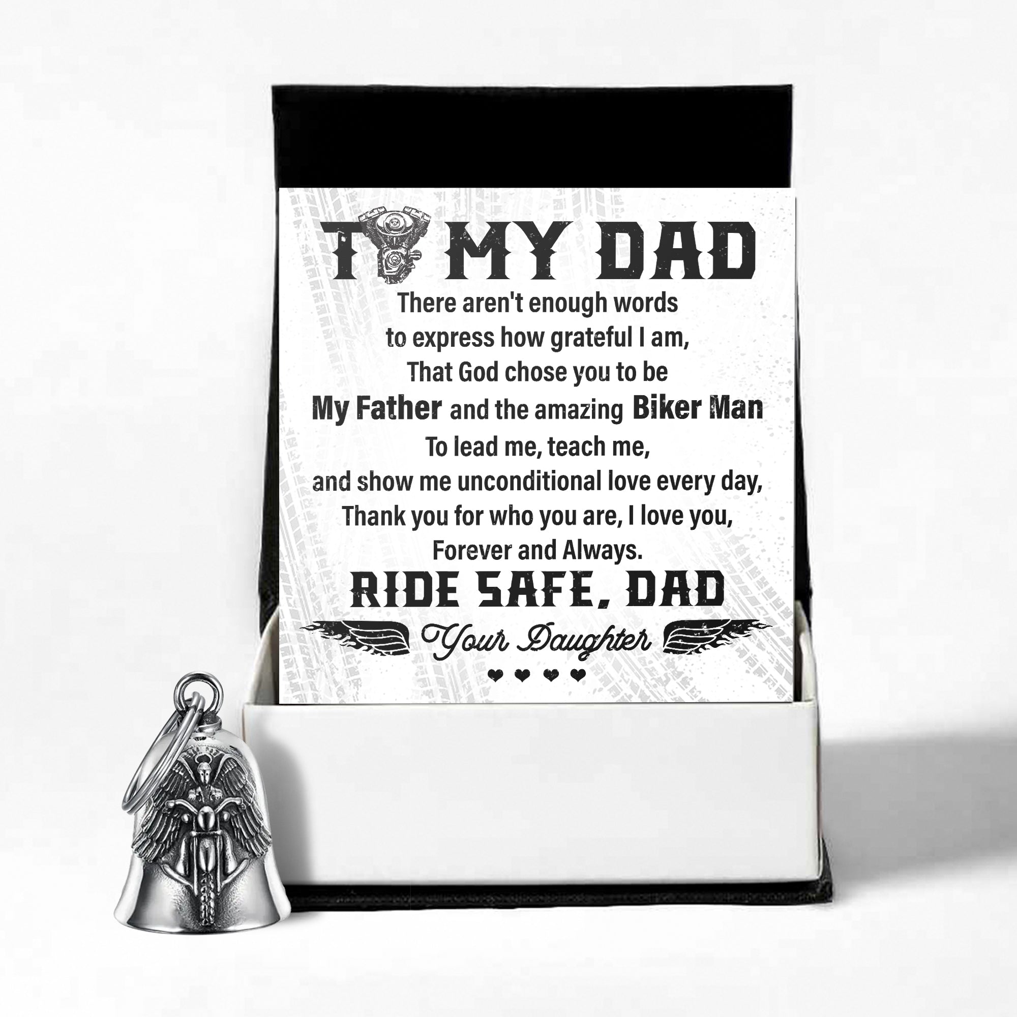 Personalized Angel Wings Motorcycle Bell - Biker - To My Dad - From Da ...