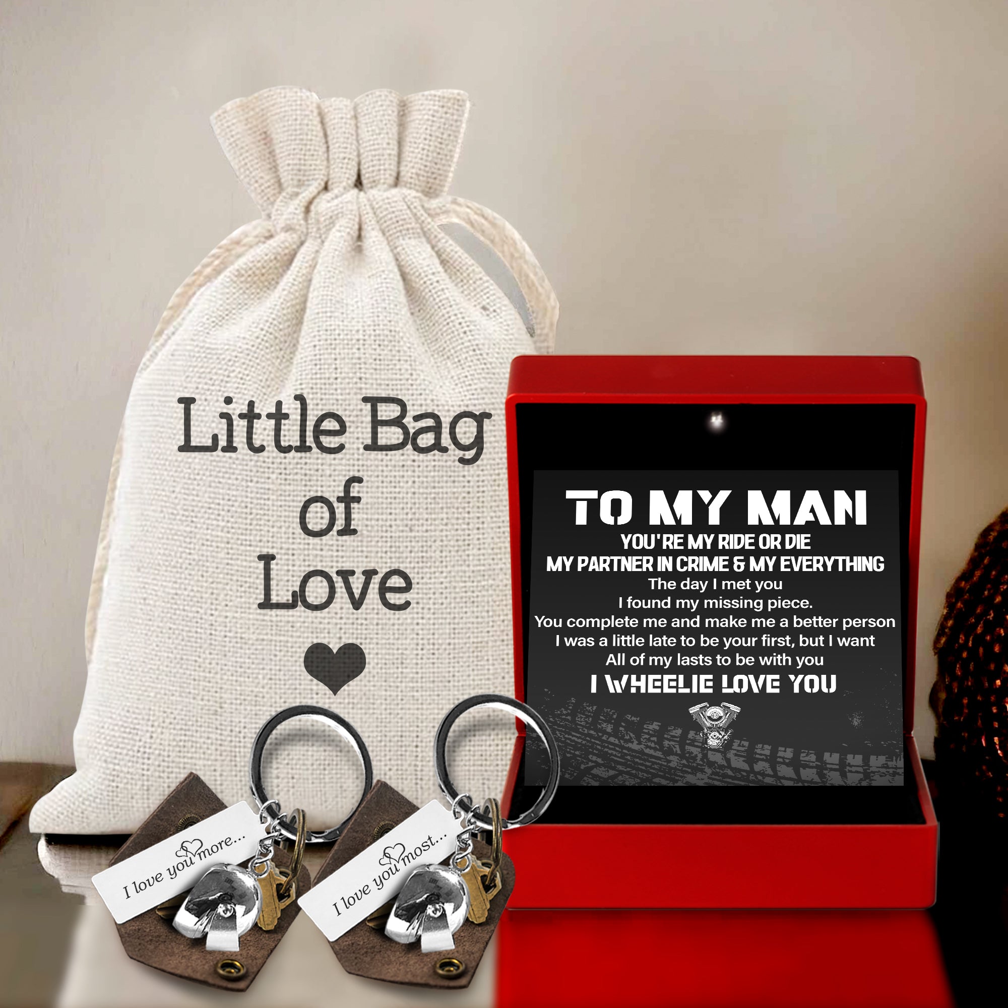 Personalized Couple Helmet Keychains - Biker - To My Man - You're My R ...